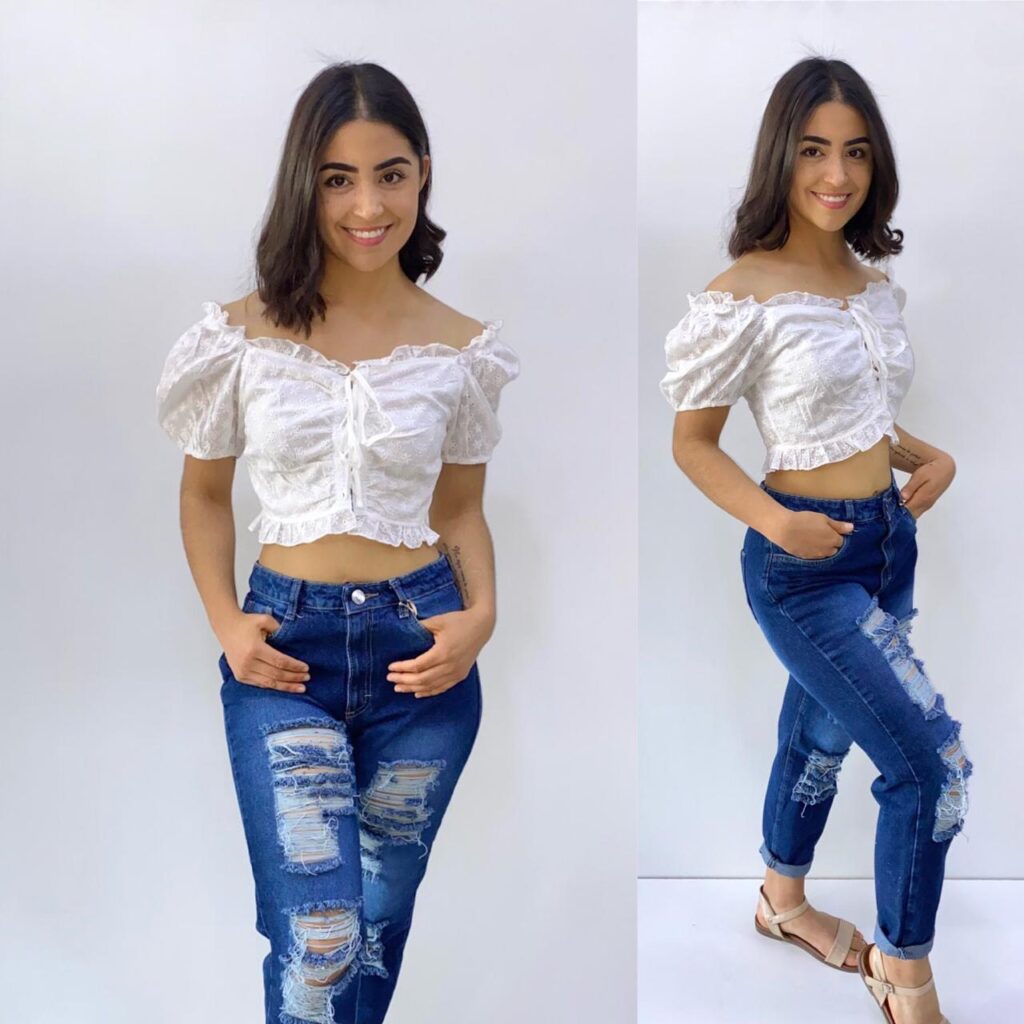 Blusa bordada corta 5036 | Sara Basics